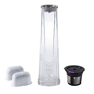 K2.0 Tall Handle Water Filter Replacement Starter Kit for Keurig 2.0 with 2 Charcoal Water Filter Cartridges, 1 Reusable K Cup - 8.15inch