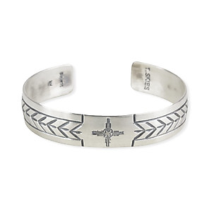 Turquoise Skies TSKIES Stamp Dancer: Attune Sterling Silver Cuff Bracelet (small)