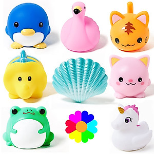 Bath Toys for Toddlers Baby 8 Pack Light Up Toys - Bathtub Toy Flashing Colourful LED Light Shower Bathtime for Kids Toddler Child Infants Preschool Bathroom Bathtub Shower Swimming Pool Party Games