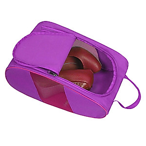 Waterproof Breathable Dustproof Travel Portable Shoes Zipper Handle Carrying Case Organizer Home Shoes Free Stand Packing Cubes Box Storage Bag (Red)