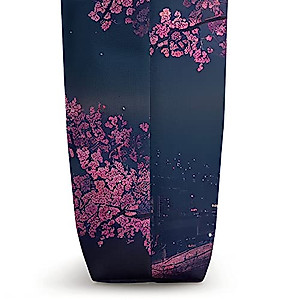 Japanese Cherry Blossom Sakura Flower Tree Floral Moon Japan Tote Bag
