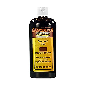 Fiebing's Vintage Gel - Medium Brown 8oz - Antique Gel for Leather