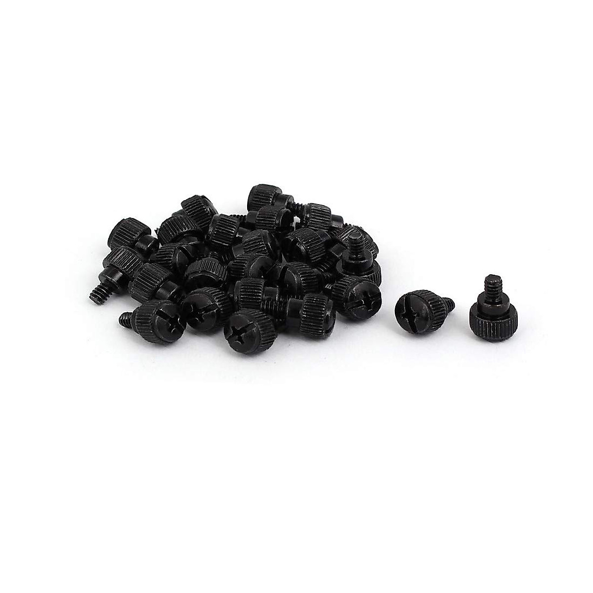 New Lon0167 M3.5x5mm Male Featured Thread Metal Computer reliable efficacy Desktop PC Case Thumb Screws Black 25pcs(id:64a 95 dc dd9)