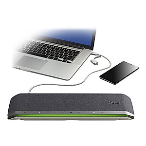 Plantronics Poly - Sync 60 Smart Speakerphone for Conference Rooms Connect to PC/Mac via Combined USB-A/USB-C Cable, Smartphones via Bluetooth - Works with Teams, Zoom (Certified) & More