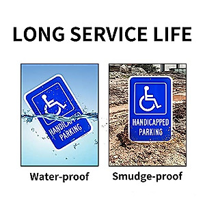 Large Handicap Parking Sign, Handicapped Sign, 18"x 12" .040 Aluminum Reflective Sign Rust Free Aluminum-UV Protected and Weatherproof