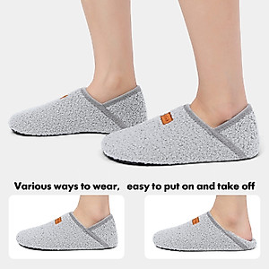 XIHALOOK Womens Mens Lightweight Slippers Zero Drop Minimalist House Shoes Light Grey, 7-7.5 Women/5.5-6 Men