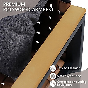 ENSTVER 3-Piece Wicker Patio loveseat Furniture Conversation Set,Outdoor loveseat with Coffee Table for Backyard, Porch, Deck, Garden