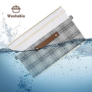 TYEERS Collapsible Storage Bins with Lids, Patchwork Design, Washable, Fabric Decorative Storage Boxes for Organizing, 14.9x9.8x9.8 inches, 3 Pack, Gray