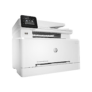 HP Color Laserjet Pro M283cdwA Wireless All-in-One Laser Printer, Print Scan Copy Fax, Auto 2-Sided Printing, Remote Mobile Print, 22ppm, 260-Sheet, 256MB, White - Bundle with JAWFOAL Printer Cable