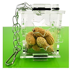 LIANCHI Parrot Creative Foraging Toy Feeder Bird Intelligence Growth Cage Acrylic Box Toys