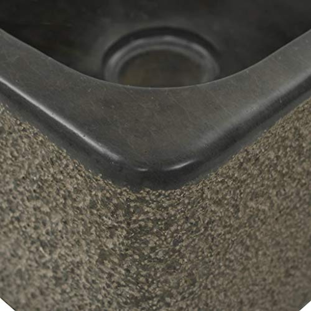 Sink 11.8"x11.8"x5.9" Riverstone Black,River Stone Sink Handmade Naturally-derived Stone Basin for Bathroom or Washroom Bathroom Fixtures, Bathroom Sinks