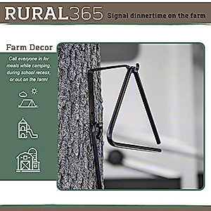 Rural365 Triangle Dinner Bell, 8in - Cast Iron Dinner Bell, Dinner Triangle Bell Forged Metal Triangle for Outside