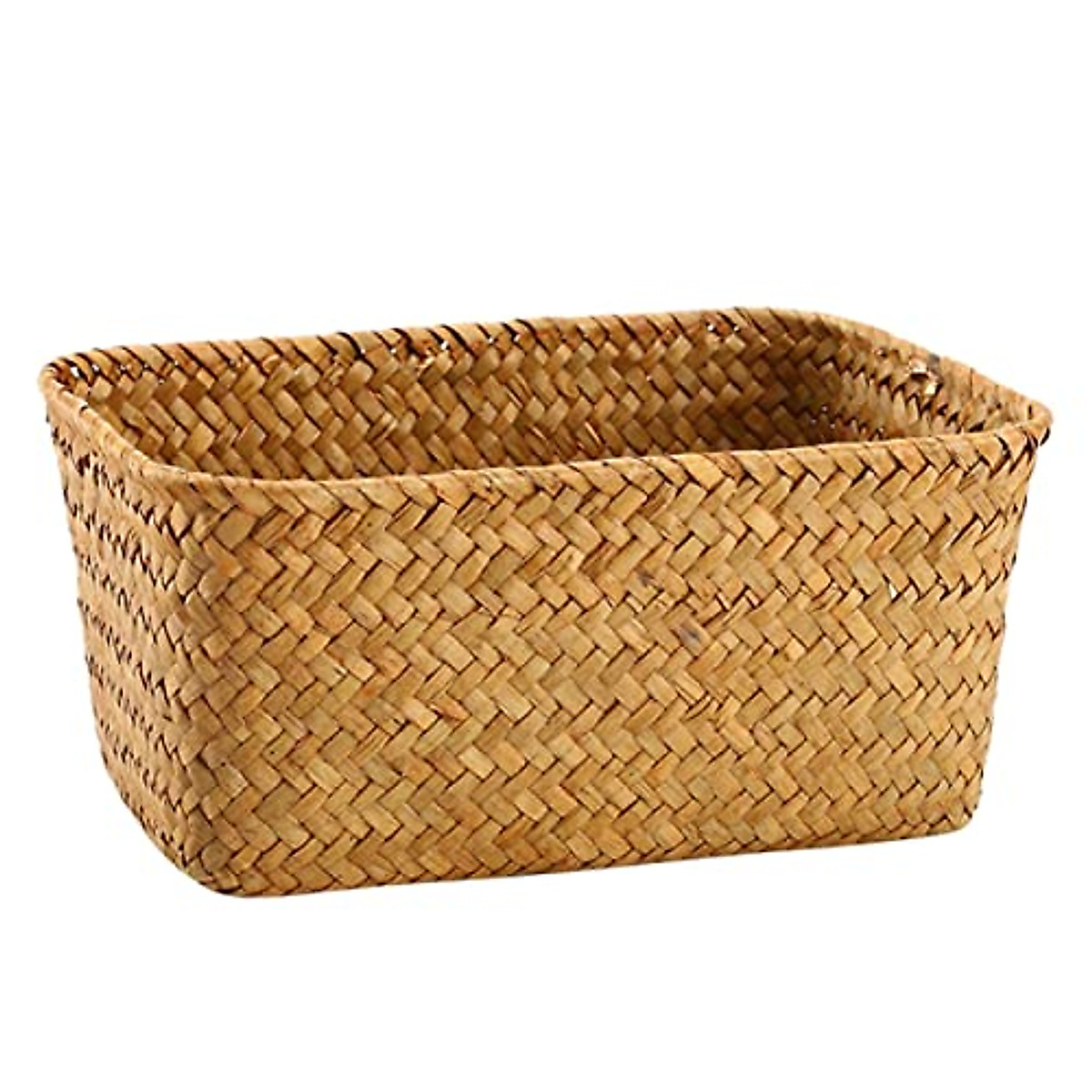 Cabilock 2pcs Braided Organization Tabletop Shelf Natural Daily Snack Toilet Decor Picnic Tank Use Hyacinth Seagrass Bucket Stationery Drawer Makeup, for Baskets Practical Weave Towel