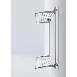 foxydry Wall Plus, Wall Mounted Drying Rack, Wall Clothesline, Laundry Drying Rack Foldable and Suspended Clothesline in Aluminium and Steel