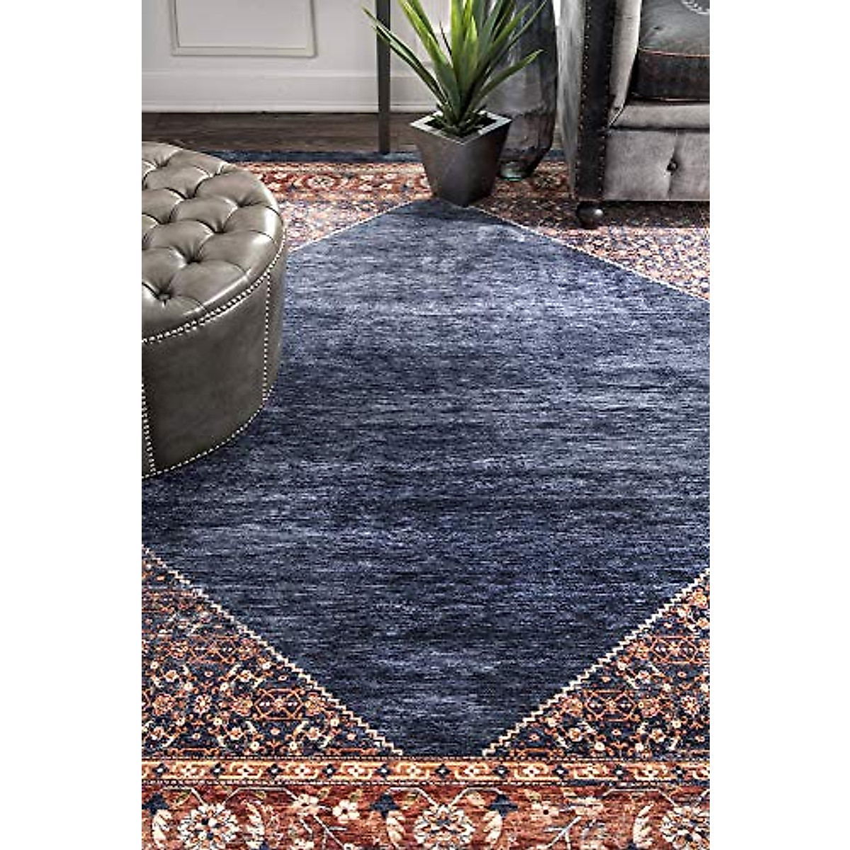 nuLOOM Temptation Floral Persian Area Rug, 3' x 5', Navy