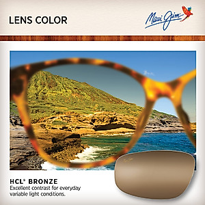 Maui Jim Women's Mariposa Polarized Fashion Sunglasses, Ivory with Gold/HCL® Bronze, Large