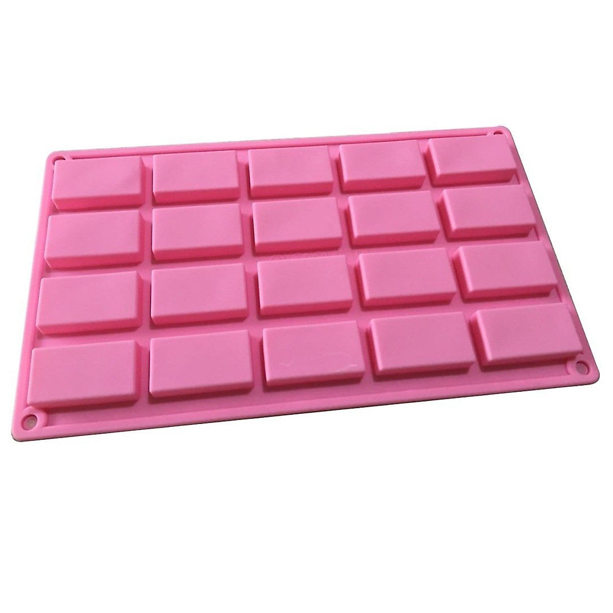 Allforhome 20 Cavities Rectangle Silicone Soap Molds Handmade Guest Sample Soap Molds Ice Cube Tray Biscuit Candy Chocolate Bar DIY Molds Moulds
