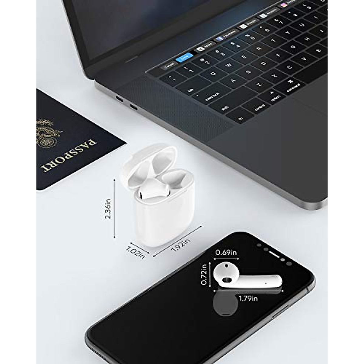 BEBEN Wireless Waterproof Earbuds, Bluetooth in-Ear Stereo Headset Earphones with USB C Charging Case Built in Mic, Compatible for iPhone Android, 31H Cyclic Playtime Headphones for Sport (White)…