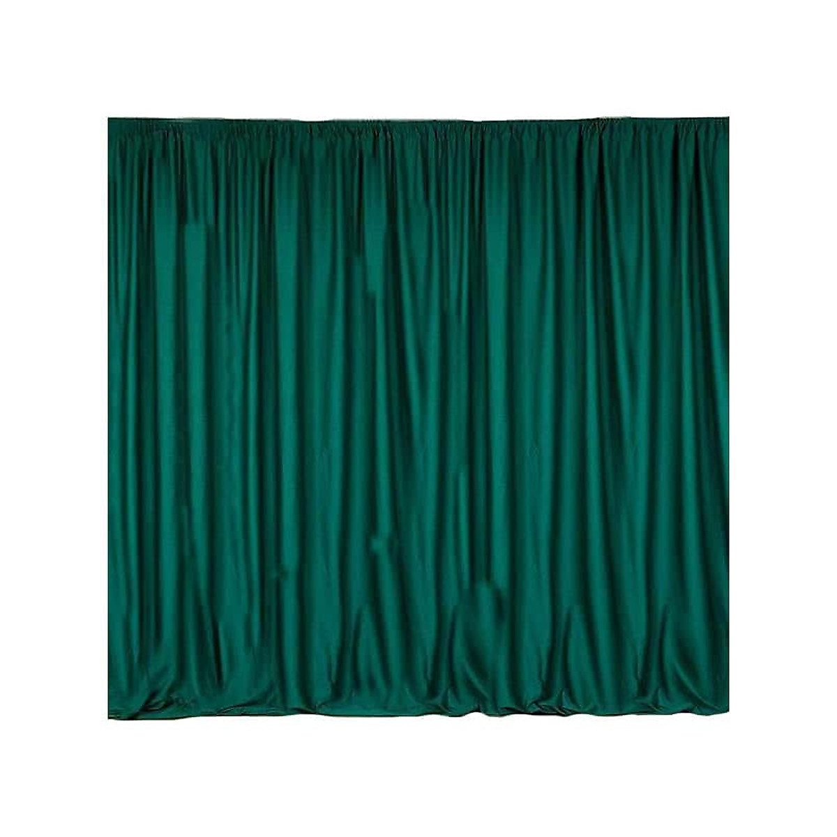 Efavormart 2 Pack | Hunter Emerald Green Fire Retardant Scuba Polyester Curtain Panel Backdrops Wrinkle Free with Rod Pockets - 10ftx10ft