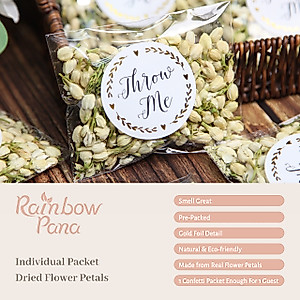 RainbowPana 50 Pack Wedding Confetti | Dried Flower Petals, Jasmine Buds | Biodegradable Flower Petals for Weddings, Wedding Confetti, Dried Flower Confetti | Wedding Send Off, Exit, Tosses