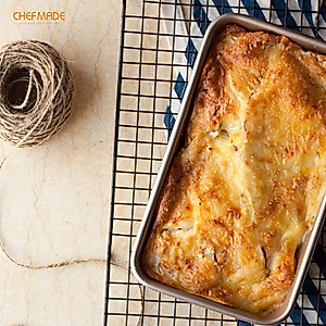 CHEFMADE 2LB Rectangle Loaf Pan, Non-Stick Oblong Bread and Meat Bakeware for Oven Baking (Champagne Gold)