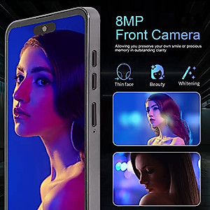 Zunate I14 Pro Max 4G Unlocked Smartphone, 6.7 Inch Large Screen, 4GB RAM 128GB ROM, Facial Unlocking Mobile Phone for Android 11, Dual 2 MP 8 MP Camera, Dual SIM Slot