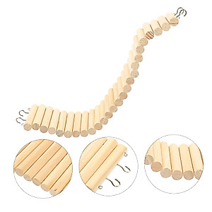 FUOYLOO Ladder Fence Wooden Suspension Bridge Guinea Pig Wooden Rat Bendable Ladder Hamster Wooden Ladder Climbing Ladder Climbing Toys Hedgehog Separating Fence Small Animals Ornaments
