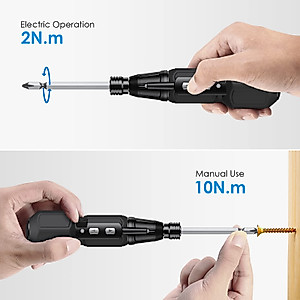 AMIR Electric Screwdriver Cordless, Rechargeable Power Screwdrivers Set, Portable Automatic Home Repair Tool Kit with LED Lights and USB Cable