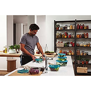 Bormioli Rocco Evolution Slate Grey Glass 8 Piece Storage Set