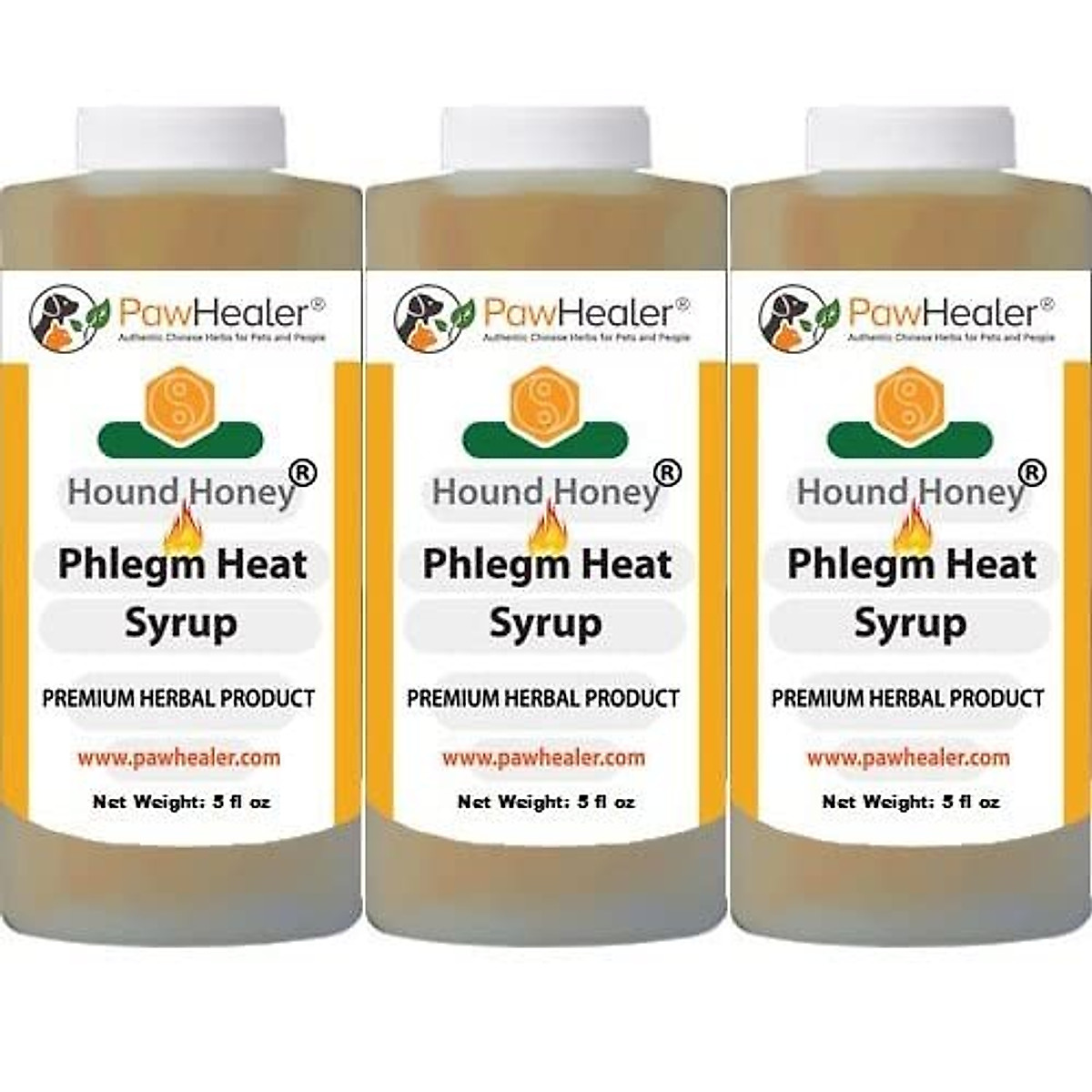Dog Cough Remedy - Hound Honey: Phlegm Heat - 3PAK - Loud - Honking Cough 5 fl oz/ea Bottle = 15 fl oz Total…