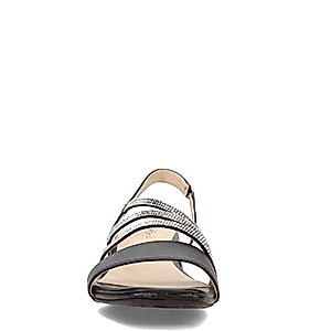 LifeStride Womens Joy Strappy Heeled Sandal, Black, 9 US