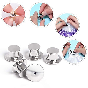 30 Pieces Metal Pin Backs Locking Pin Keepers Locking Clasp