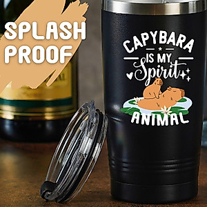 Capybara Is My Spirit Animal - Onebttle Stainless Steel Tumbler 20OZ Black - Gifts for Girls, Women, Capybara Lovers