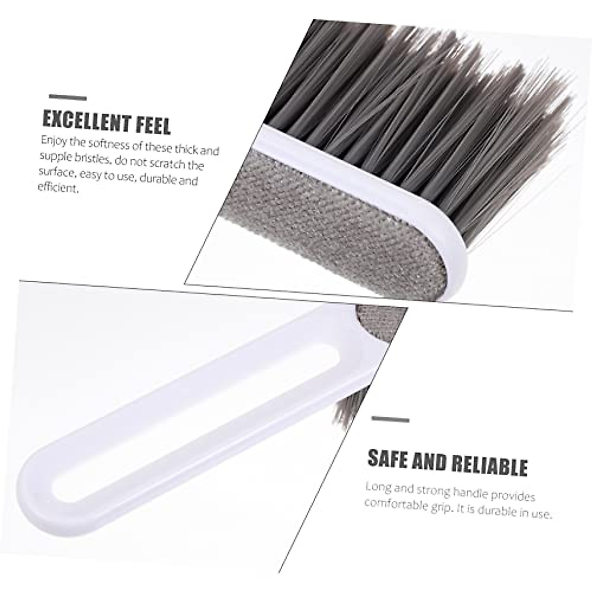 TOKIDNY 1pc Dust Brush Tub Cleaner Cleaning Brush Kitchen Painting Brush Cleaner Clothes Dusting Brush Soft Bristle Broom Couch Cleaner for Pets Whisk Broom for Car Bed Brush White Abs