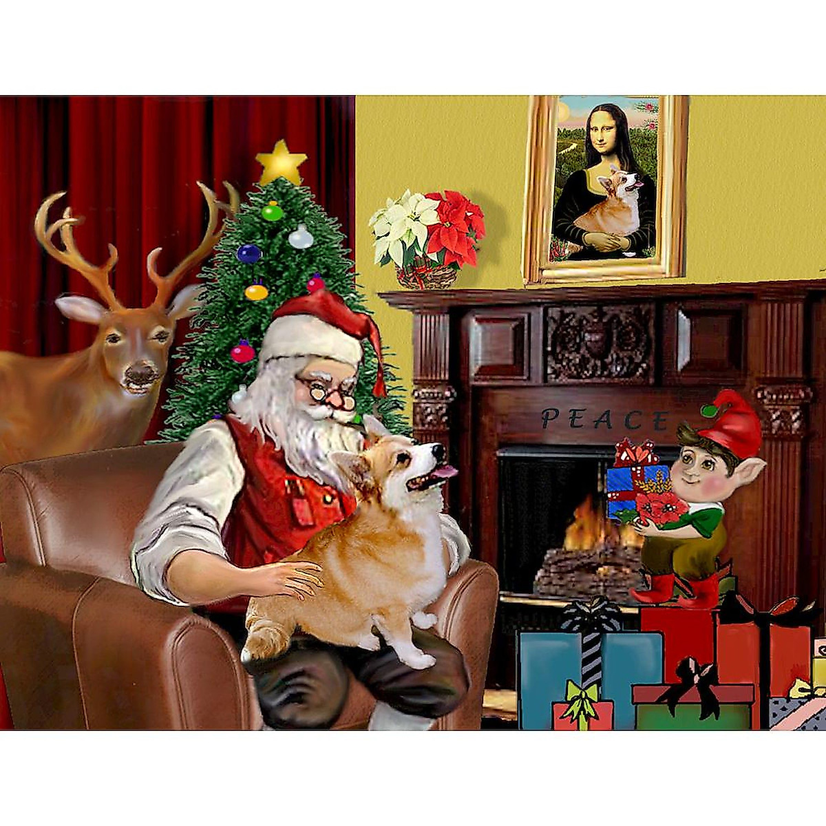 CafePress Santa's Welsh Corgi (7B) Mug Ceramic Coffee Mug, Tea Cup 11 oz