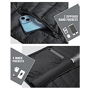 Pioneer Camp Mens Lightweight Packable Puffer Jacket Hooded Insulated Thermal Puffy Winter Jackets for Running Travel