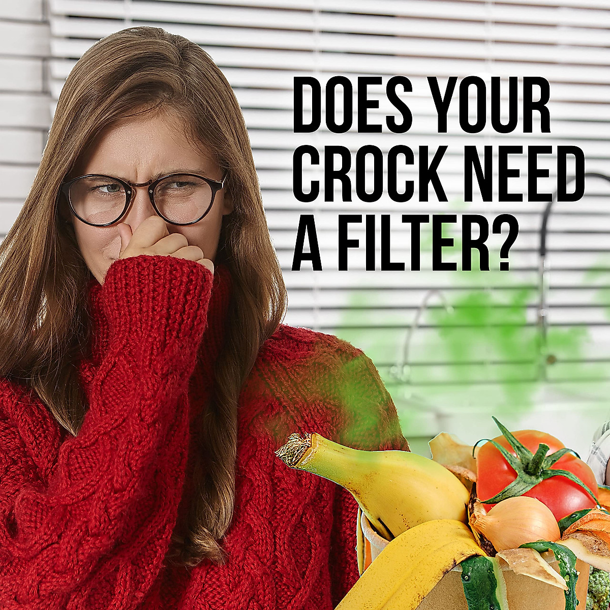 BioStrike Compost Crock - Activated Carbon Filters for Compost Bucket, Control Kitchen Odors, 5.5-inch Round, Made in USA (4 Count)