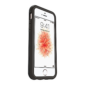 OtterBox iPhone SE (1st gen - 2016) and iPhone 5/5s Symmetry Series Case - 2016) and iPhone 5/5s - BLACK, ultra-sleek, wireless charging compatible, raised edges protect camera & screen