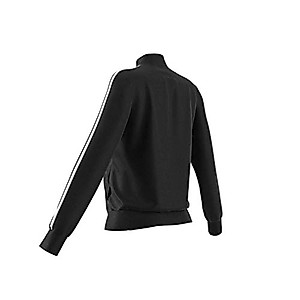 adidas Women’s Essentials 3-stripes Tricot Track Jacket, Black/White, Medium