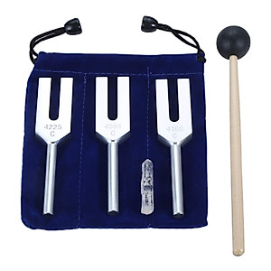 Angel Tuning Forks Set - 4096 Hz, 4160 Hz, 4225 Hz for Sound Healing, Musical Instrument, Therapy, with Silicone hammer and Soft Storage Bag