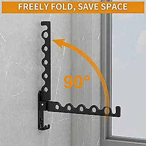 Danpoo Wall Mounted Drying Rack Clothing Foldable, Laundry Drying Rack Collapsible, Folding Clothes Hanger Holder, Matte Black(one Pack)