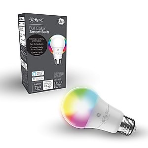 GE CYNC Smart LED Light Bulb, Full Color, Bluetooth Enabled, Alexa and Google Home Compatible,White, (1 Pack), Packaging May Vary