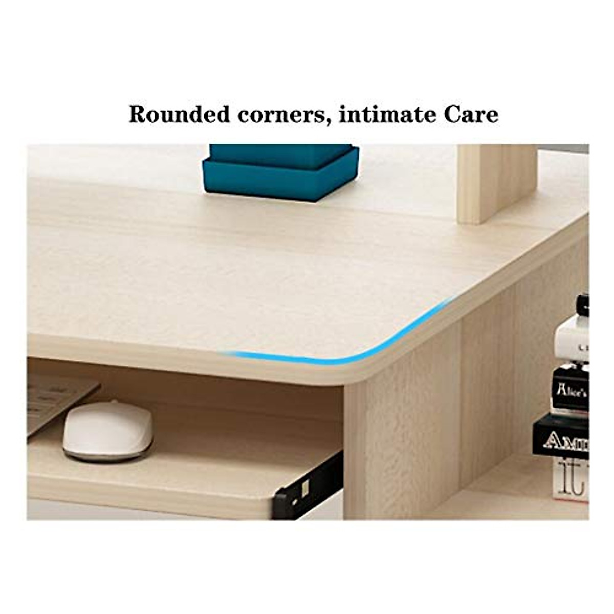 Computer Desk FANG Desktop Table Student Writing Desk Solid Wood Desk Large Capacity Storage with Drawable Keyboard and Independent Host Bits