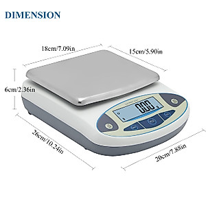 Bonvoisin Lab Scale 3000gx0.01g High Precision Electronic Analytical Balance 0.01g Accuracy Laboratory Lab Precision Scale Digital Kitchen Balance Scale Jewelry Scale Scientific Scale (3000g, 0.01g)