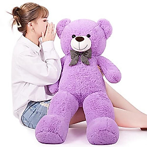 SNOWOLF 1.2M Giant Teddy Bear Plush Toy 4ft Big Cuddly Stuffed Animals Doll Gift for Valentines Kids Girlfriend (Purple, 47 in/120cm)