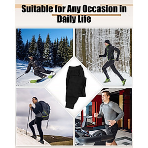 Jecery 4 Pcs Lightweight Men's Thermal Underwear Pants Warm Long Johns Leggings Base Layers Bottoms Winter (Black Gray,Large)