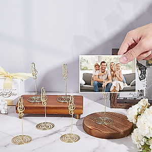 CHGCRAFT 12PCS Music Note Table Number Holders Place Card Holder Photo Holders for Tables Cards Stand Name Menu Clips Table Sign Holders for Wedding Anniversary Birthday, Gold