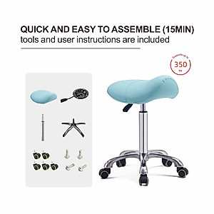 Grace&Grace Professional Saddle Stool Series Hydraulic Swivel Comfortable Ergonomic with Heavy Duty Metal Base for Clinic Dentist Spa Massage Salons Studio (Green)