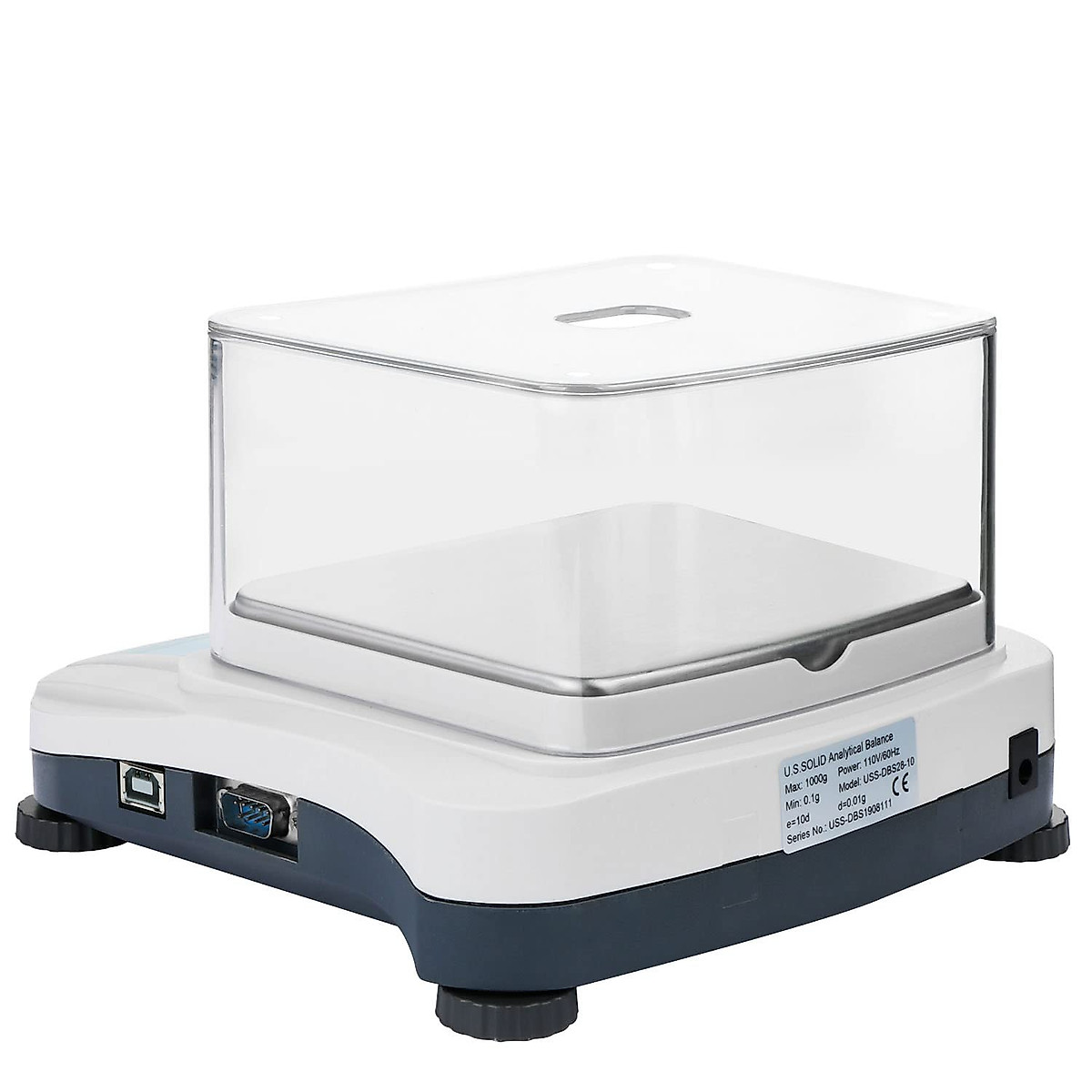 U.S. Solid Precision Lab Scale 3000g x 0.01g- High Precision Analytical Balance w/USB and RS232 Interface, Detachable Draft Shield, 1x 2kg Calibration Weight,100-240 VAC