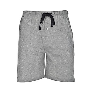 Hanes Men's Jersey Lounge Drawstring Shorts with Logo Waistband 2-Pack (Active Grey Heather/Black - 2XL)